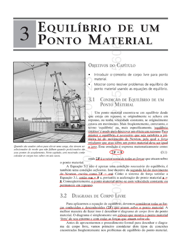 Capítulo 3 - Parte 1 - Estática de Um Ponto Material | PDF