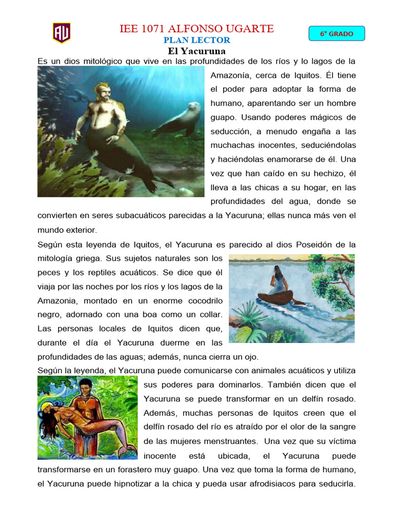 Iee 1071 Alfonso Ugarte: El Yacuruna | PDF | Mitología griega