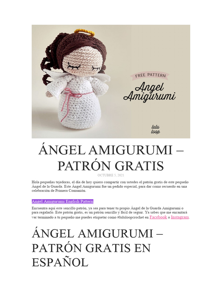 Patrones De Angelitos Amigurumi De Crochet Gratis