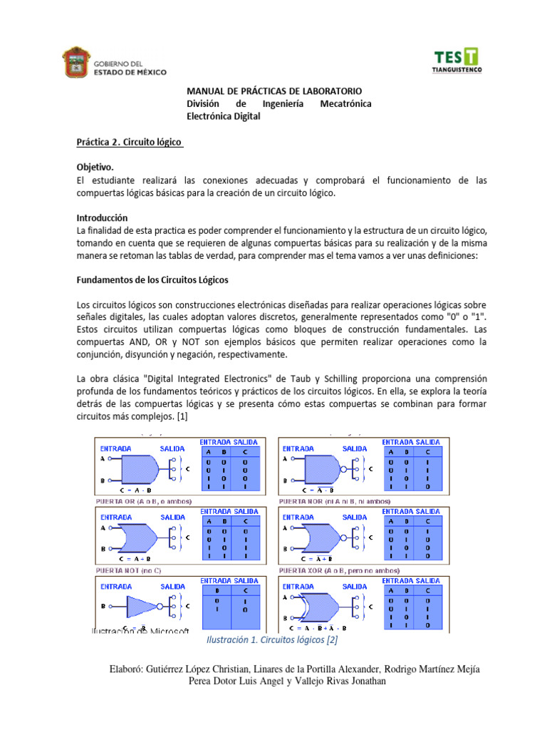 Practica2.circuito Lógico | PDF | Métodos y materiales de enseñanza