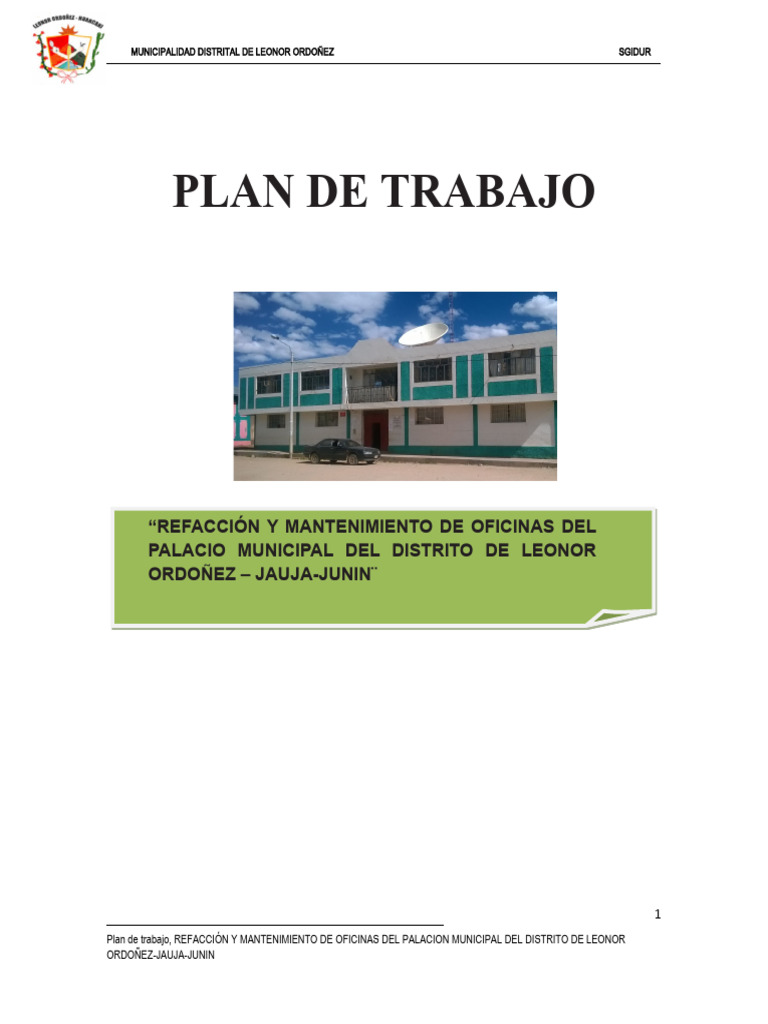 Plan Trab Palacio Munic | PDF
