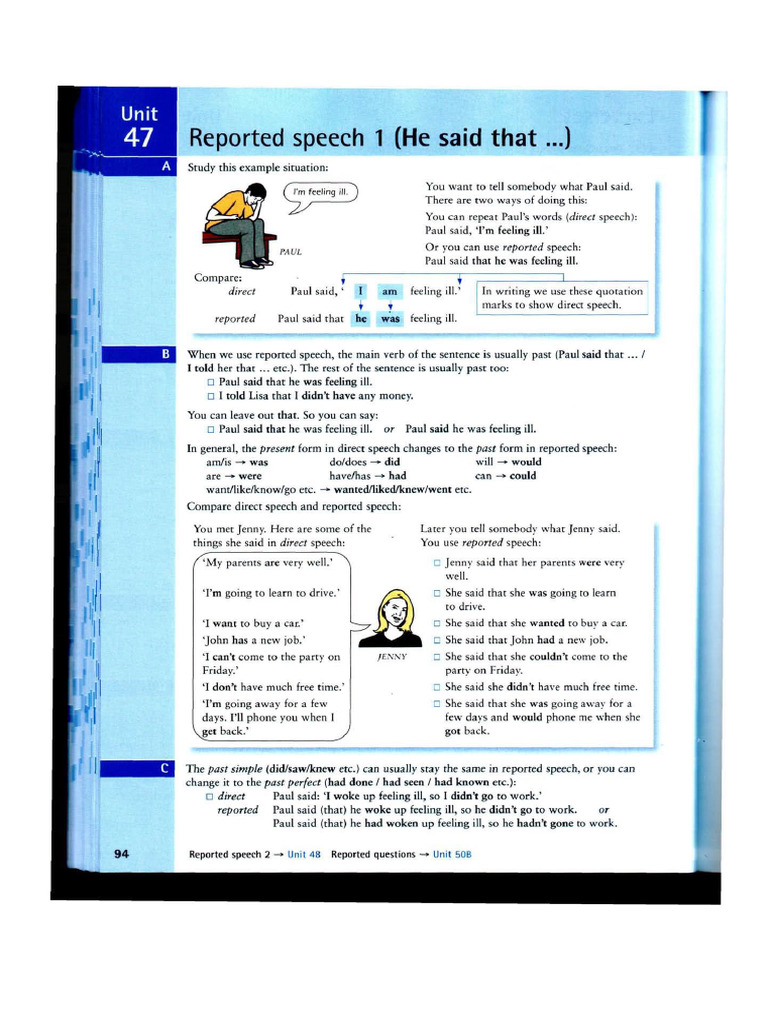 Reported Speech 1 | PDF