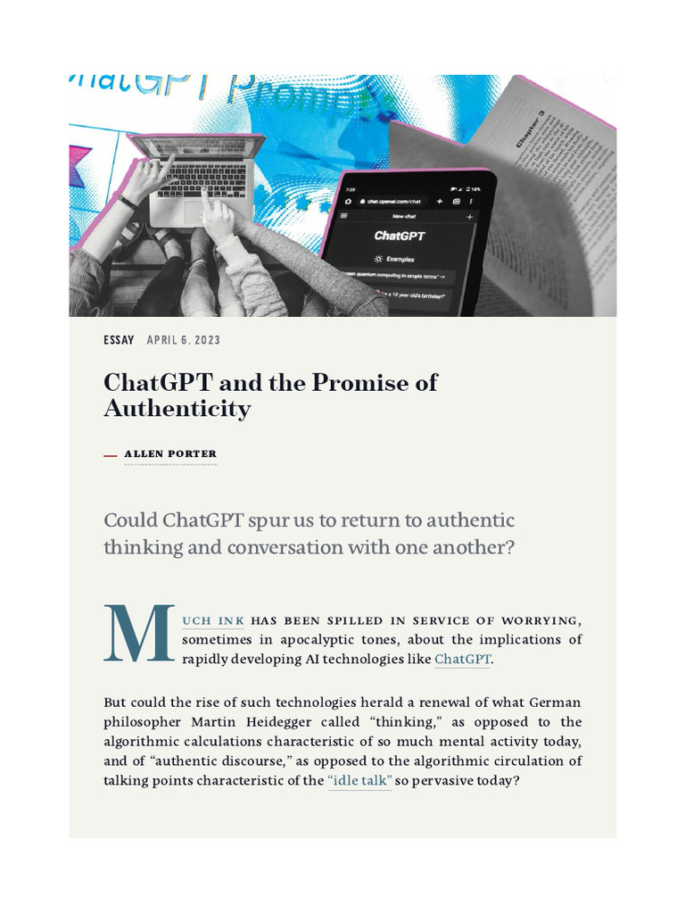 ChatGPT and The Promise of Authenticity - Allen Porter | PDF ...
