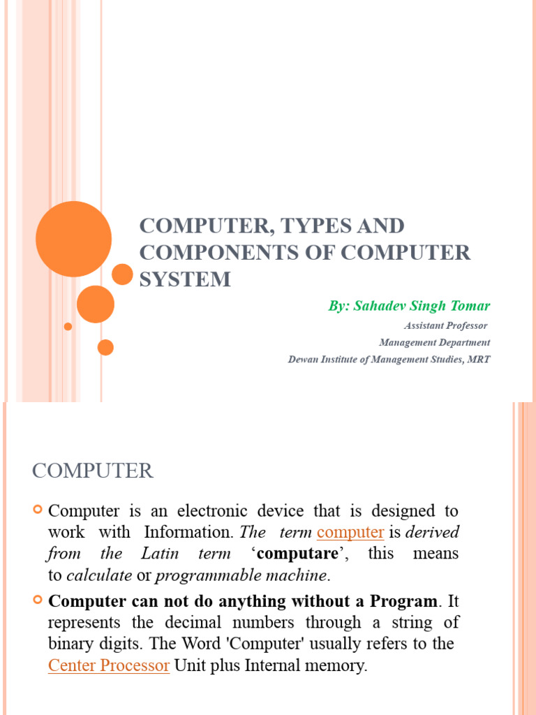 Chapter1-Basics of Computers | PDF