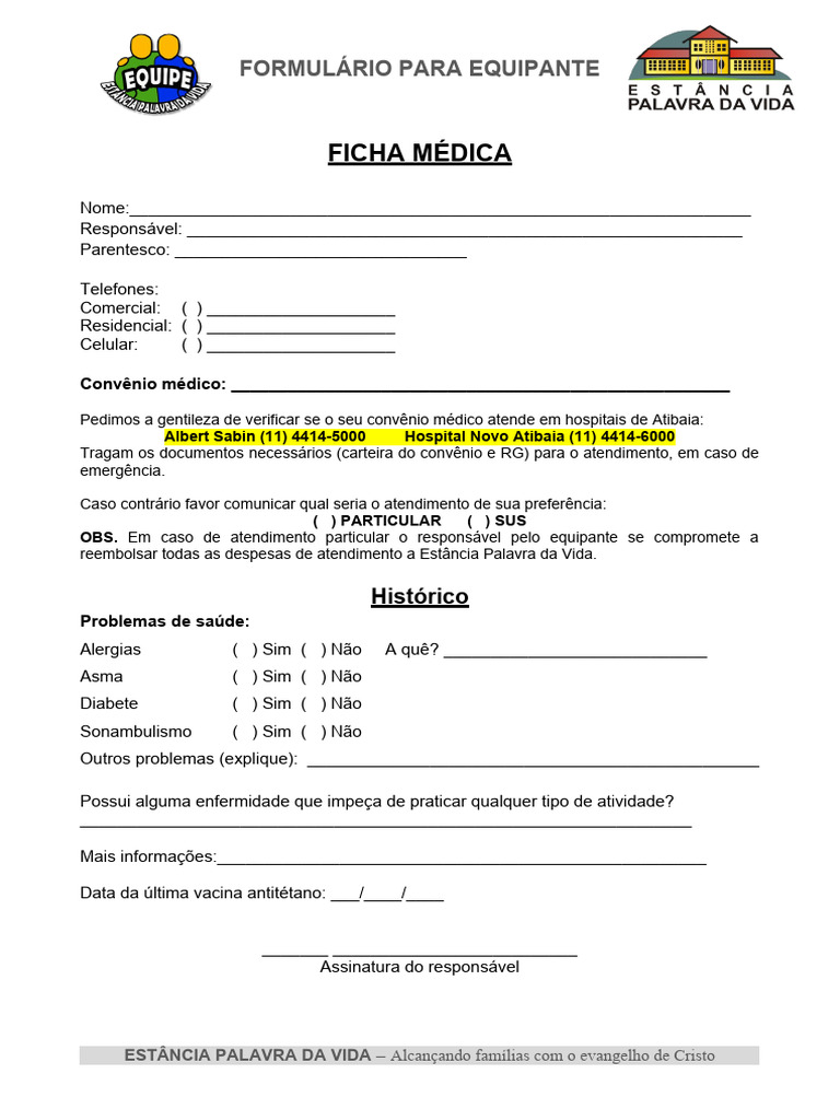 Ficha Medica | PDF