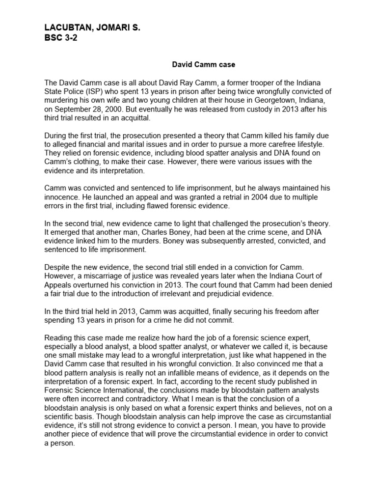 David Camm's Wrongful Conviction Case | PDF | Common Law | Criminal ...