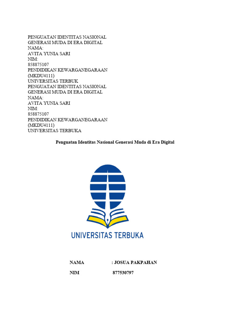 Artikel Penguatan Identitas Nasional Generasi Muda di Era Digital | PDF Artikel Penguatan Identitas Nasional Generasi Muda di Era Digital | PDF
