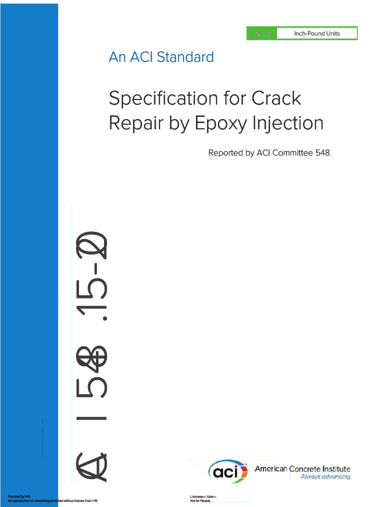 PDF Specification For Crack Repair by Epoxy Injection An Aci Standard ...