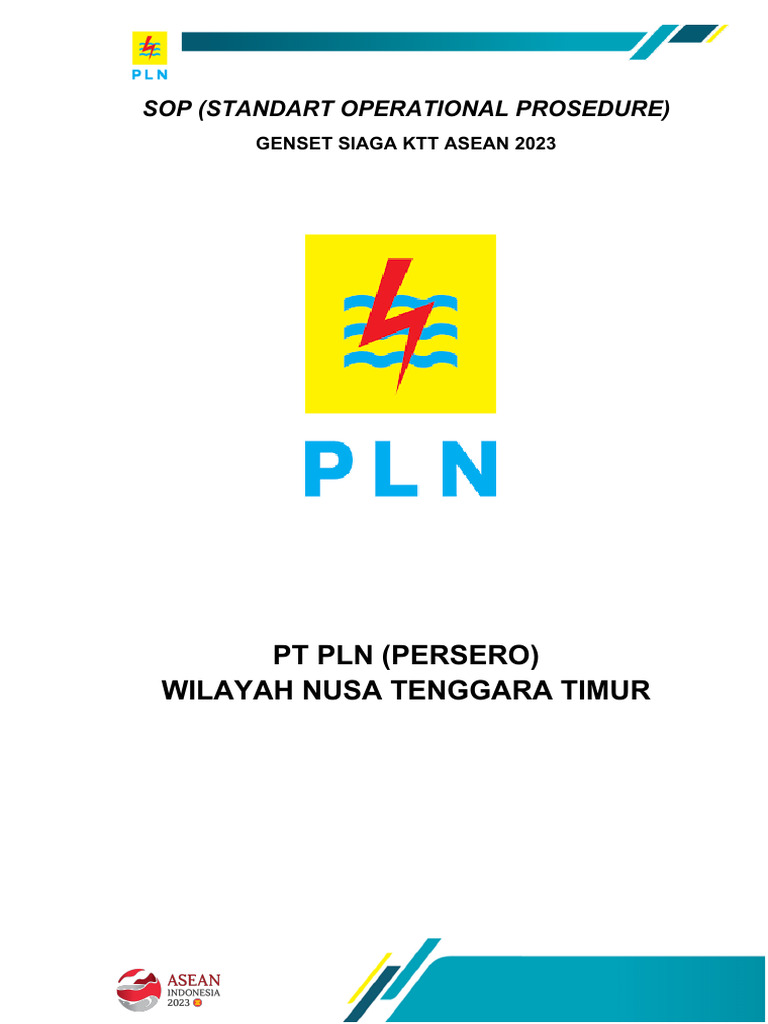 SOP Genset Siaga KTT ASEAN 2023 | PDF