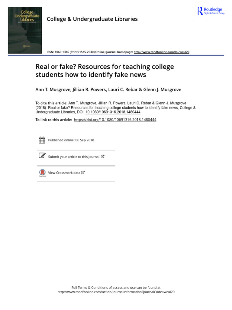2018 Real or Fake Resources For Teaching College | PDF | Information ...