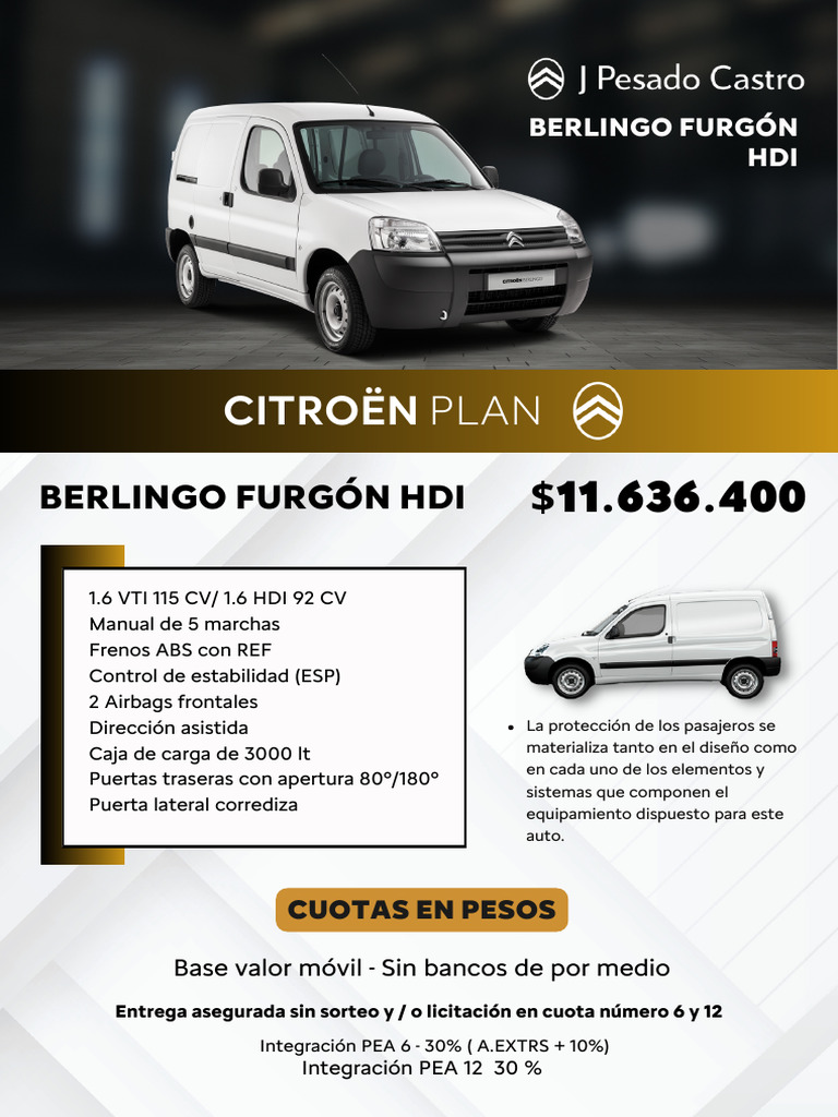 Plan de Cuotas Citroën Berlingo | PDF