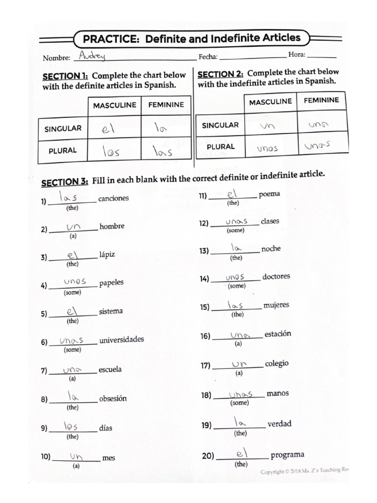 Practice Definite and Indefinite Article | PDF