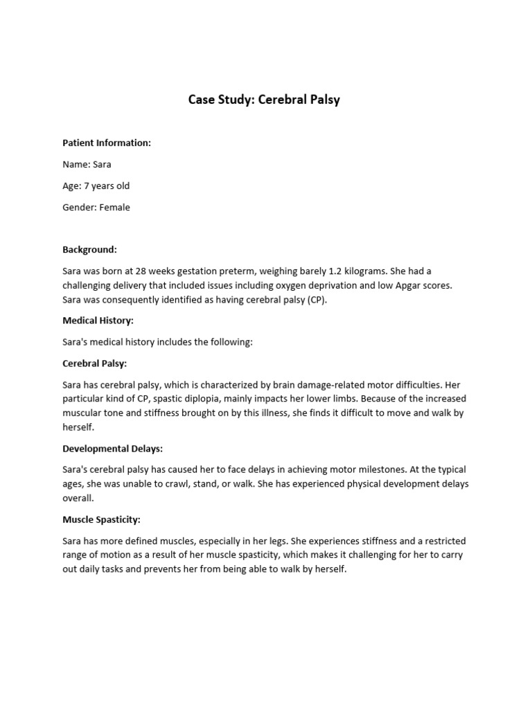 Case Study Cerebral Palsy | PDF | Cerebral Palsy | Clinical Medicine