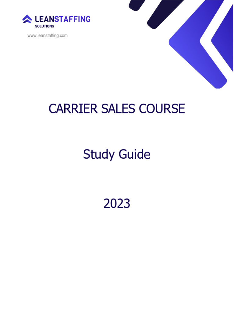 Carrier Sales Training Study Guide 2023 | PDF