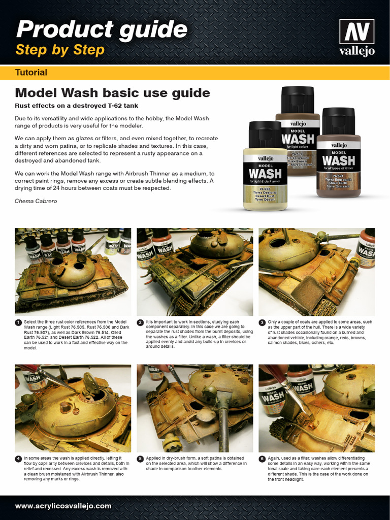 Vallejo Stepbystep Model Wash Basic Use Guide EN | PDF