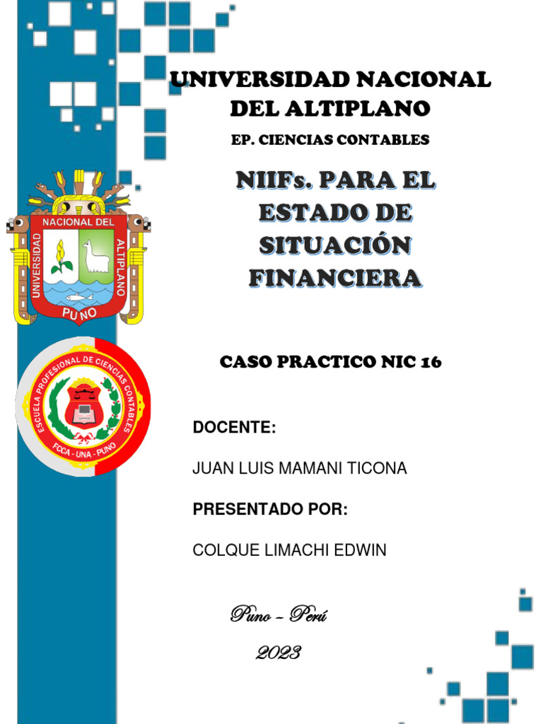 Caso Individual Edwin Colque Limachi Nic 16 | PDF | Depreciación ...