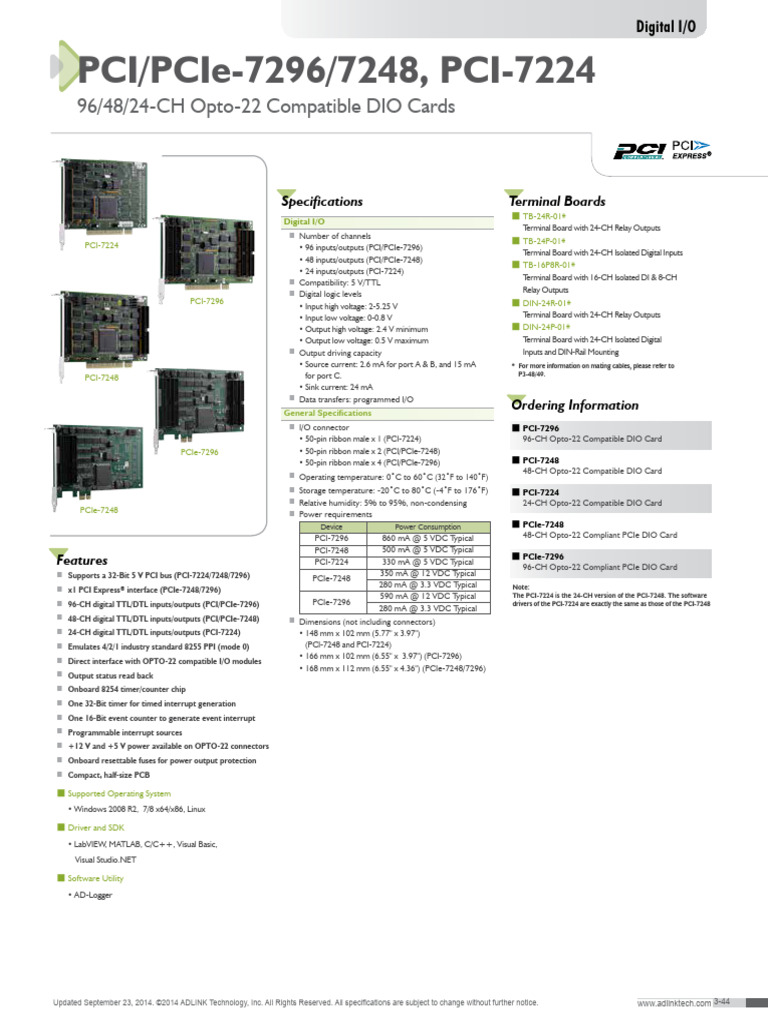 PCI-7296+7248+7224 Datasheet en 2 | PDF