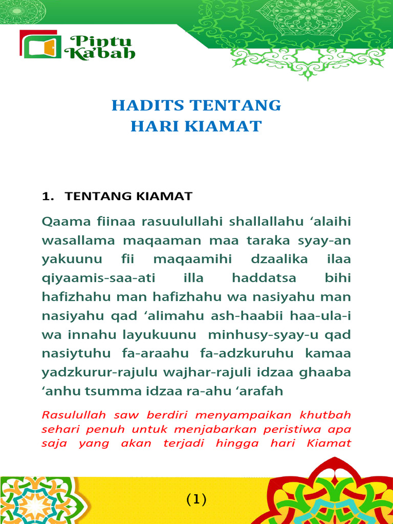 Hadits Imam Muslim - Al-Fitan | PDF | Agama & Spiritualitas