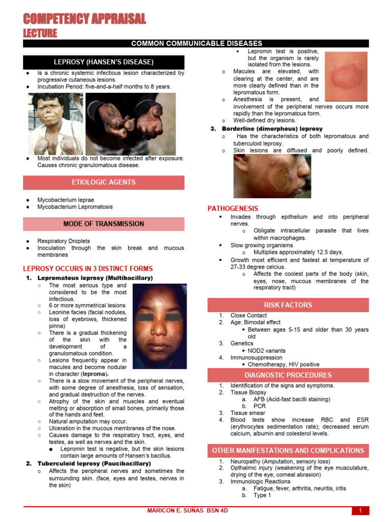 Leprosy, Scabies, German Measles | PDF