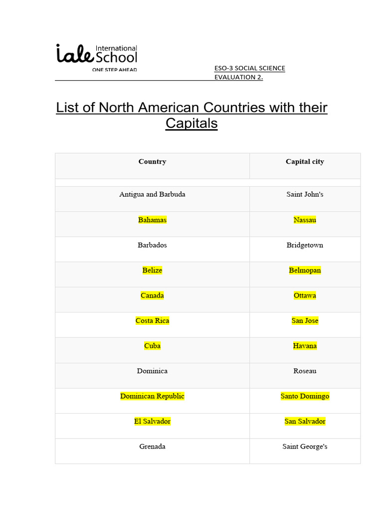 Geography Countries&Capitals | PDF