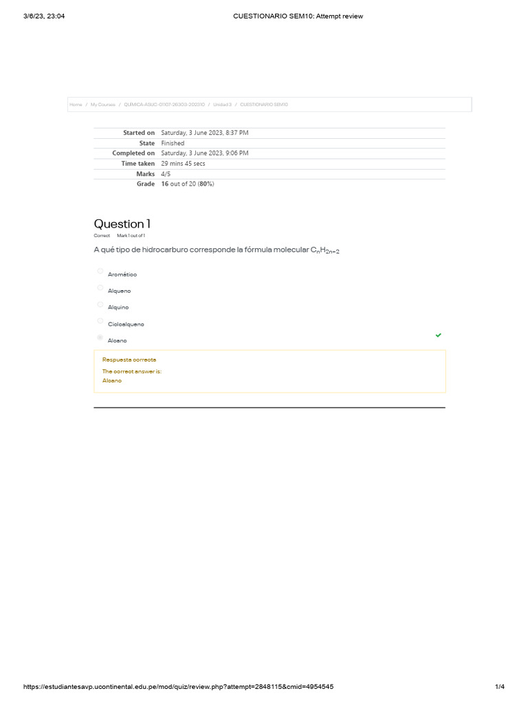 CUESTIONARIO SEM10 - Attempt Review | PDF