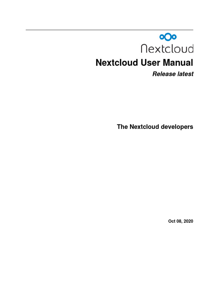 Nextcloud Manual | PDF
