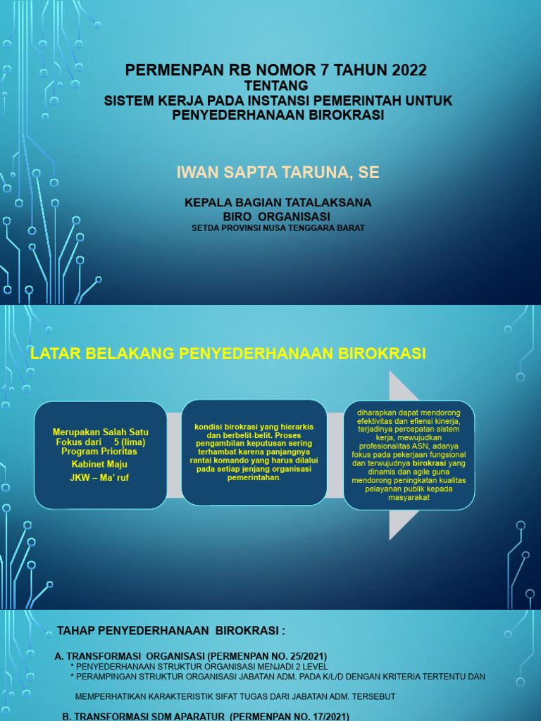 Bahan Presentasi Permenpan 7-2022 | PDF