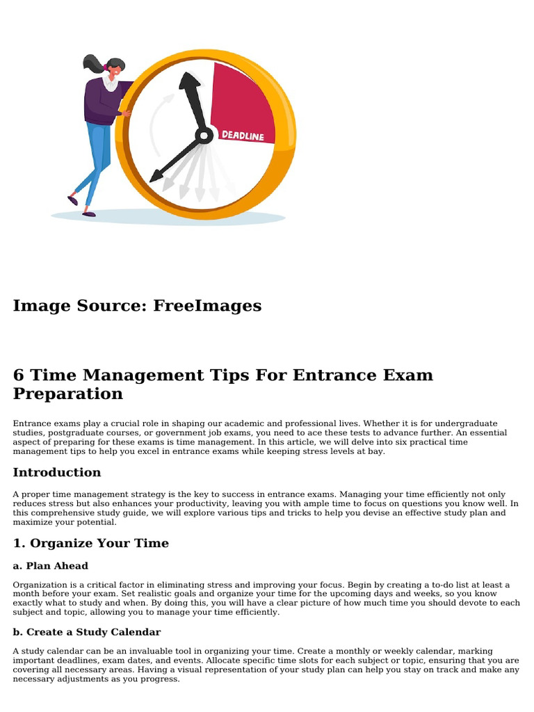 Time Management for Exam Success | PDF | Time Management | Professional Skills