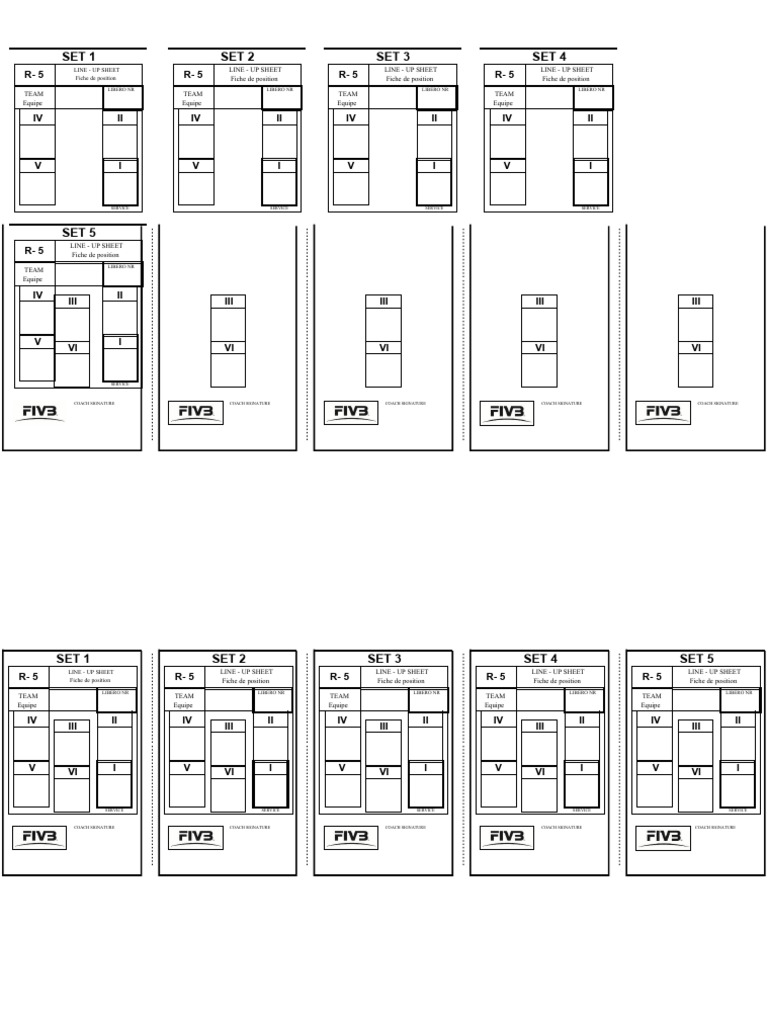 R-5 Line Up Sheet | PDF