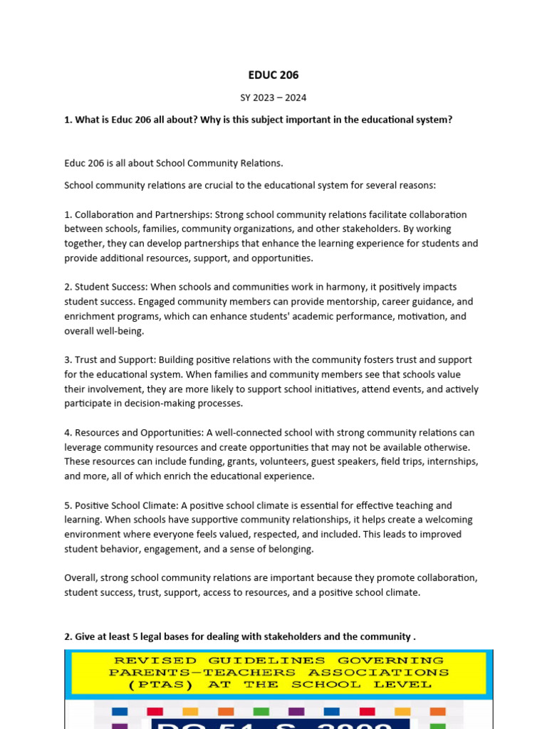 Educ 206 | PDF | Labour Law | Community