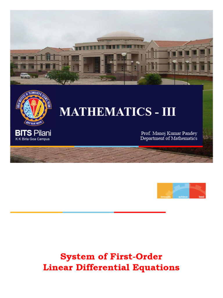 System Of Linear Odes Complete Pdf