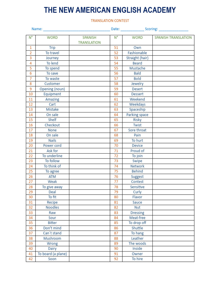 The New American English AcademY | PDF