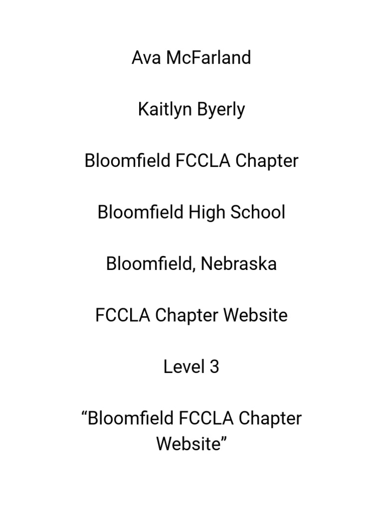 Fccla 2024 | PDF