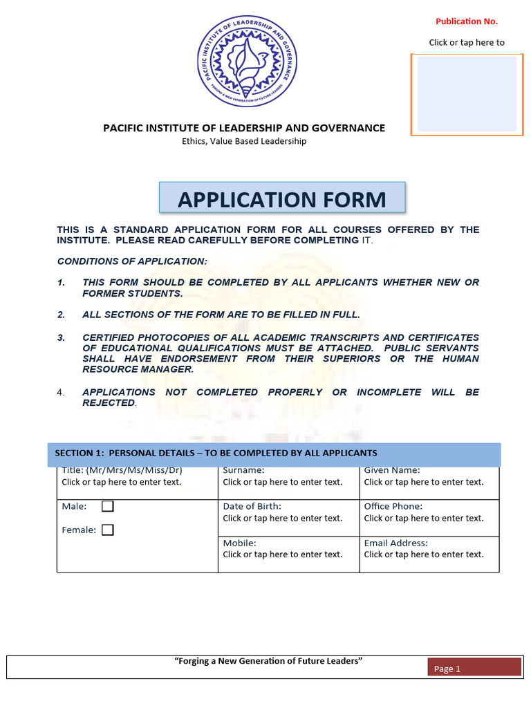 PILAG Application Form FB | PDF