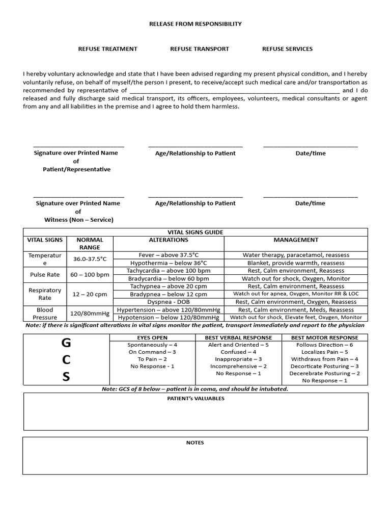 Patient Care Report Form | PDF