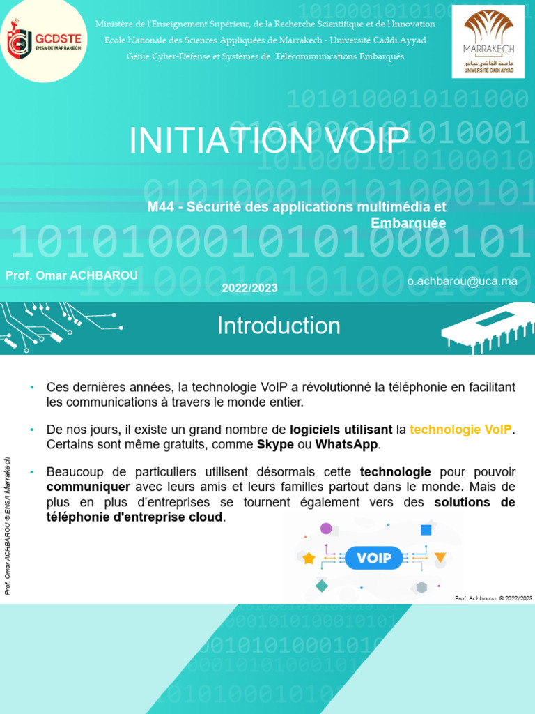 Chapitre2 - Voix Sur IP (VoIP) | PDF