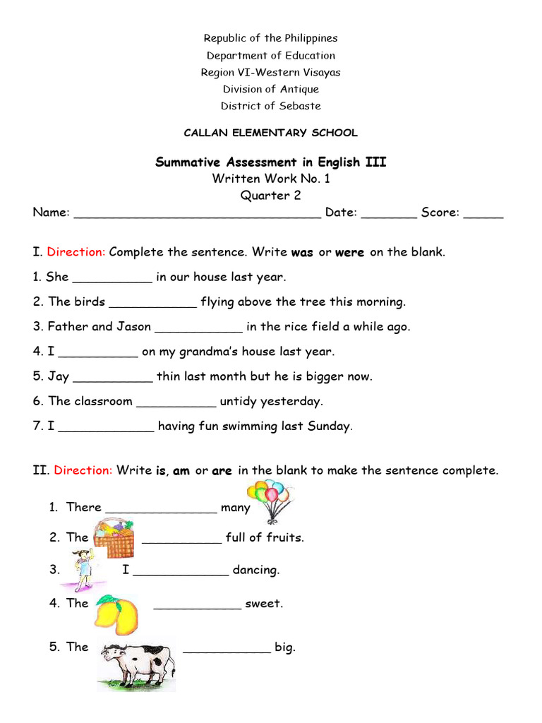 Grade 3 English Summative Assessment | PDF