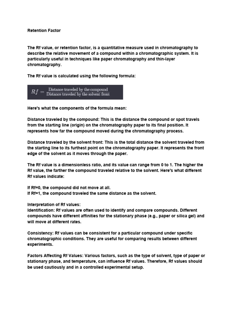 Retention Factor | PDF
