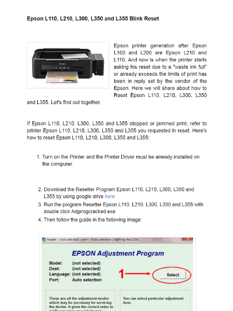 Reset Epson Manual Pdf