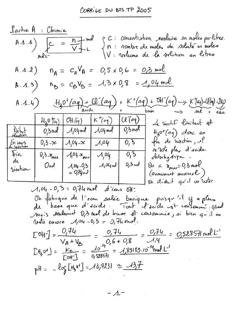 Corrige TP 2005 | PDF