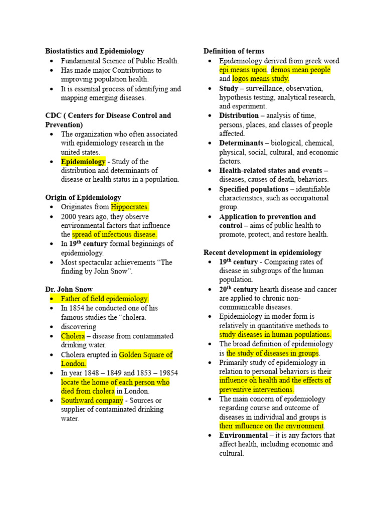 Biostatistics and Epidemiology Overview | PDF | Science & Mathematics