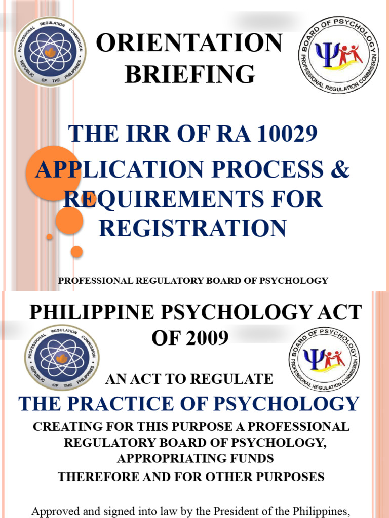 FINAL IRR Orientation Briefing | PDF | Psychotherapy | Psychology