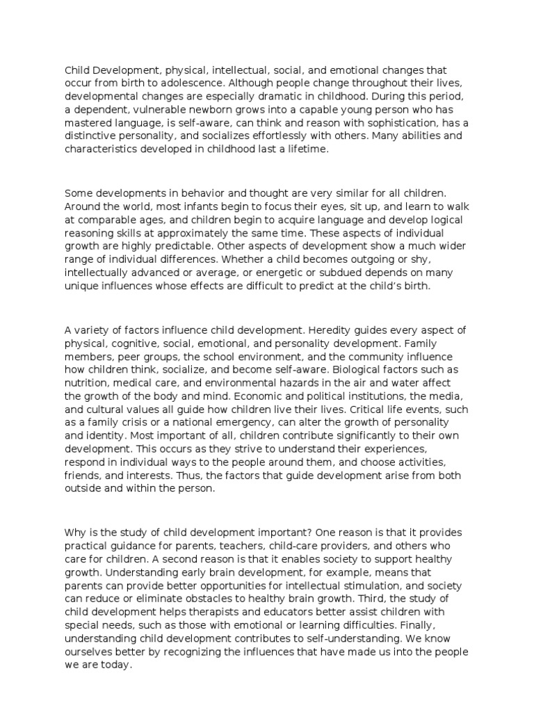 Child Development | PDF | Child Development | Relationships