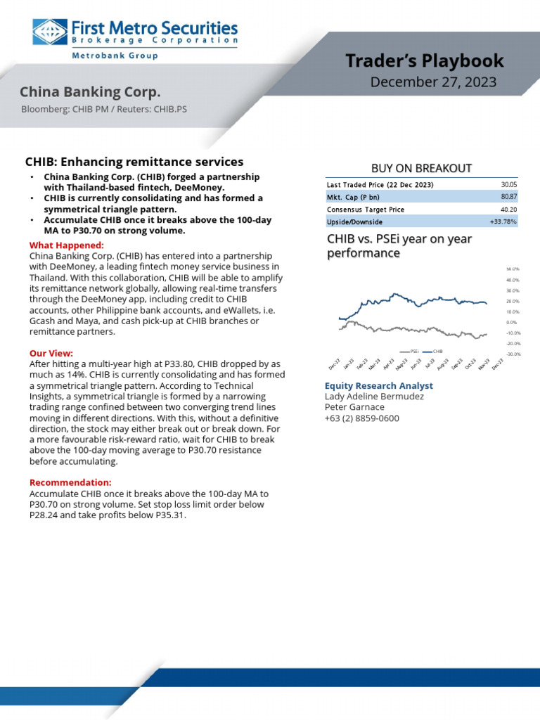 CHIB Technical Analysis Under Firstmetro | PDF | Law