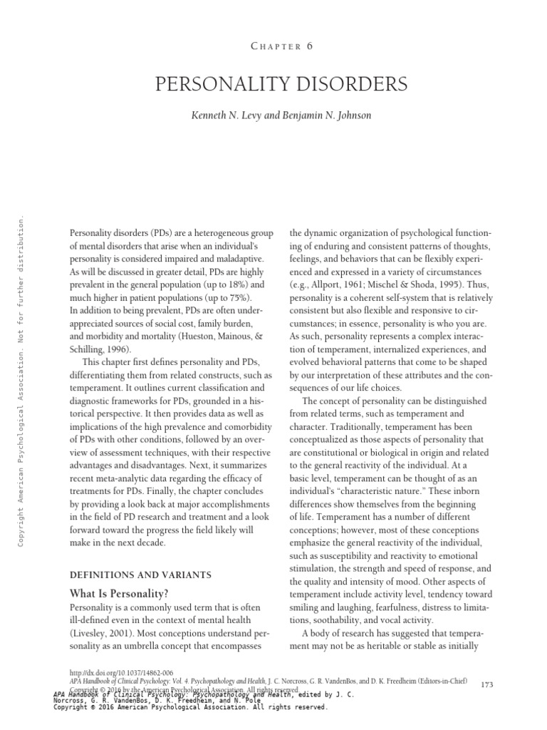 006 Personality Disorders | PDF