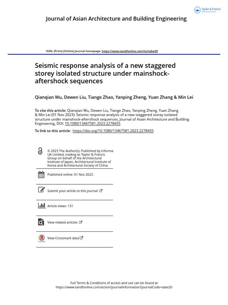 Seismic Response Analysis of a New Staggered Storey Isolated Structure ...