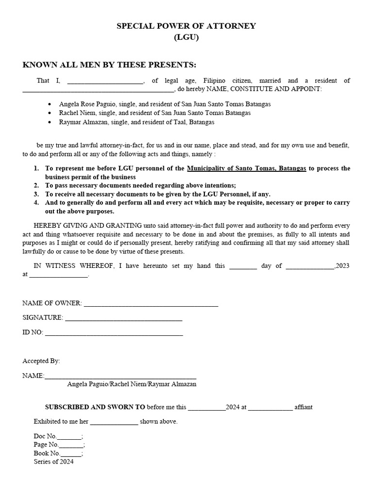 Spa Template - Lgu | PDF | Social Science | Law