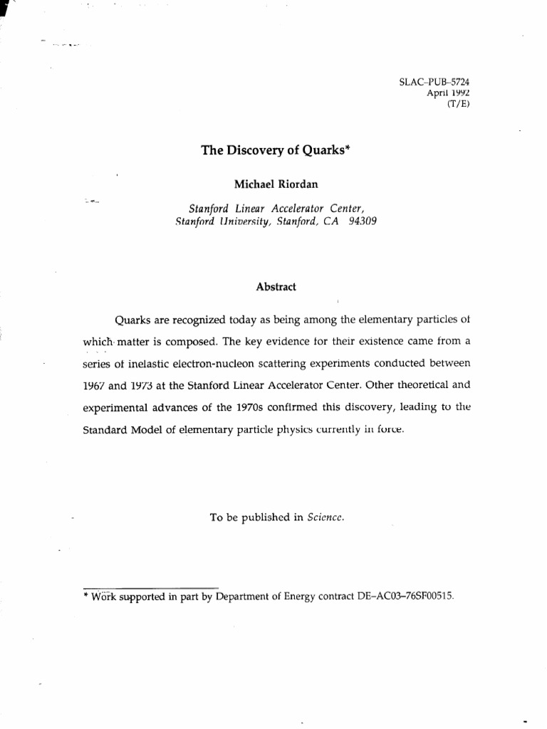 Slac Pub 5724 | PDF | Quark | Particle Physics