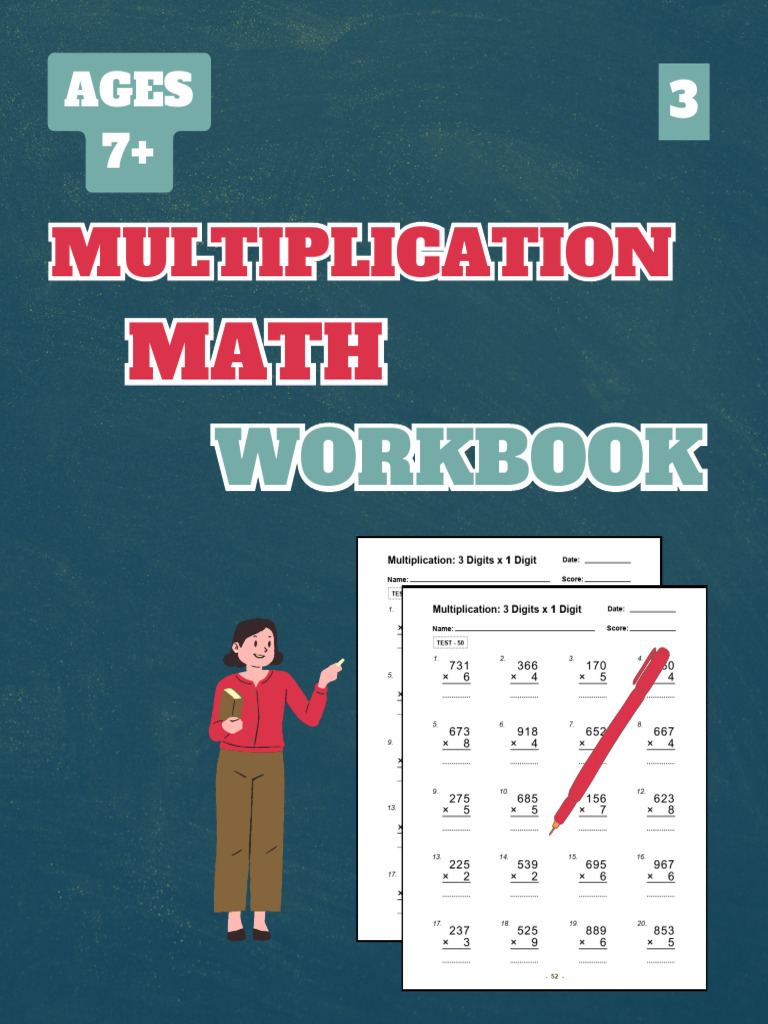 Multiplication Math Workbook, Level 3 | PDF
