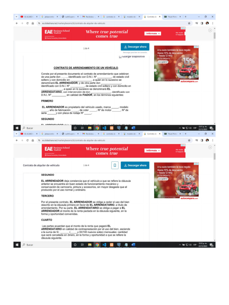 Contrato Taxi | PDF
